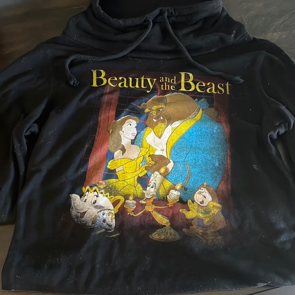 Disney | Tops | Disney Beauty And Beast Cowl Neck Long Sleeve | Poshmark
